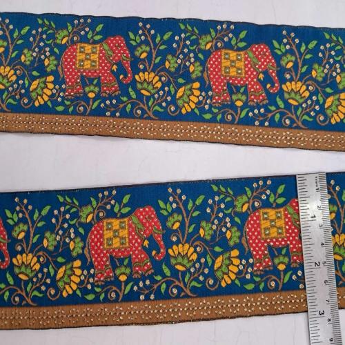 Buy VARNI LACE BORDER 3 inch size & 9 Mtr Morpeach Color BackGround ...