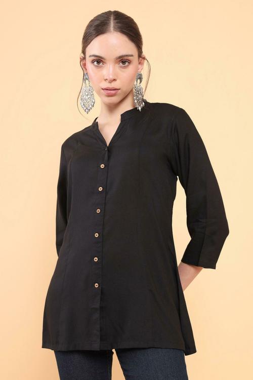 Buy SOCH Women Black Solid/Plain Single Tunic (S) Online at Best Prices ...
