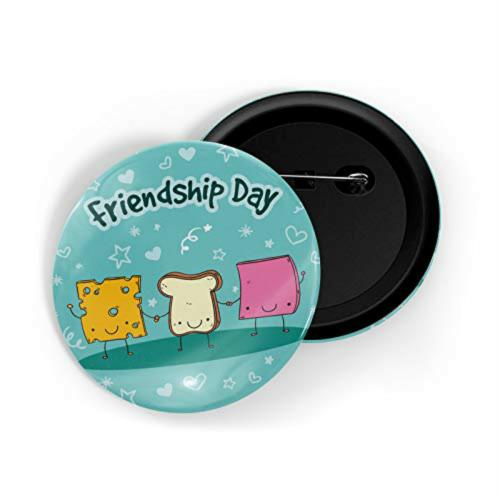 Buy Dhcrafts Blue Friendship Day Printed Pin Badge, 5.8 Cm Online at ...