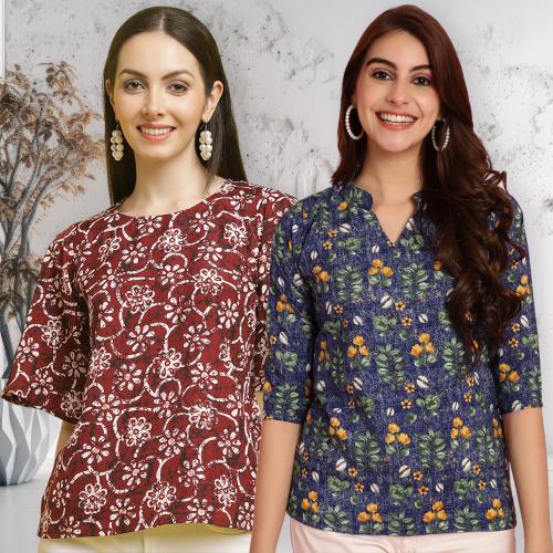 Buy Poshyaa Premium Trendy Tops & Tunics For Women - Pack of 2 Online ...