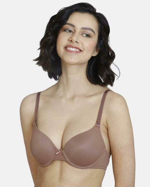 Buy Zivame Push-Up Wired Medium Coverage T-Shirt Bra - Nutmeg Online at Best Prices in India ...