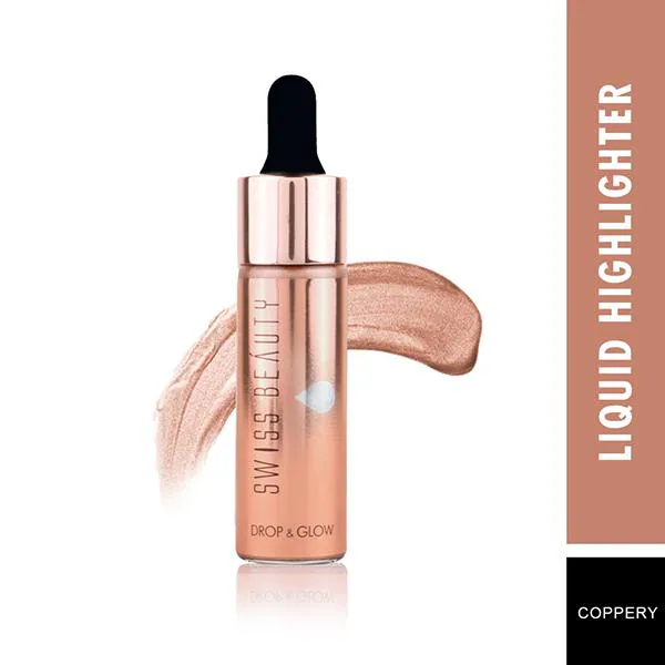 Swiss Beauty Drop & Glow Liquid Highlighter Illuminater - (Coppery) 18 ...