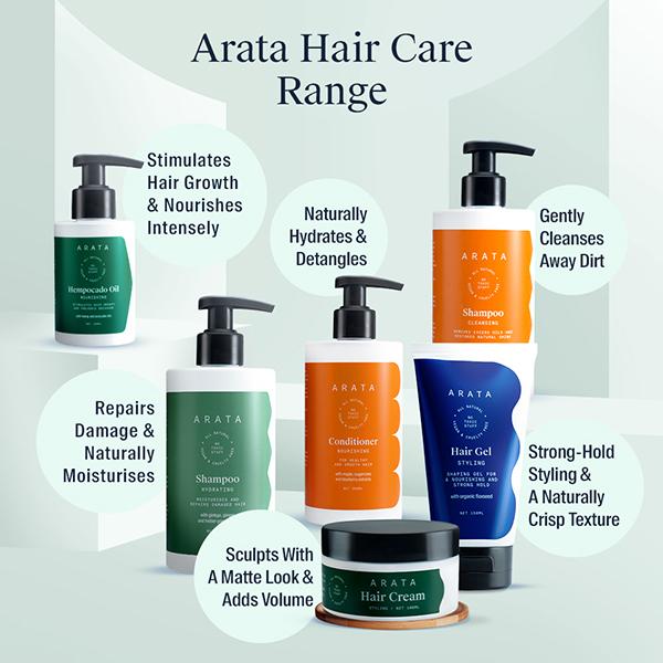 Arata Natural Hydrating Hair Shampoo With Ginkgo, Ginger & Indian ...