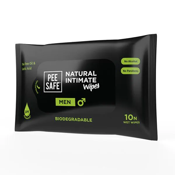 Pee Safe Biodegradable Intimate Wipes for Men (Pack of 10) 1's - JioMart
