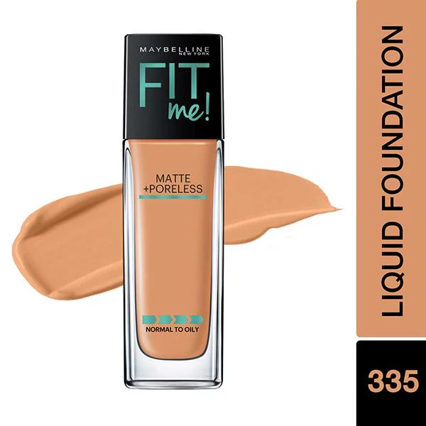 Maybelline New York Fit Me Matte+Poreless Liquid Foundation (With Pump ...