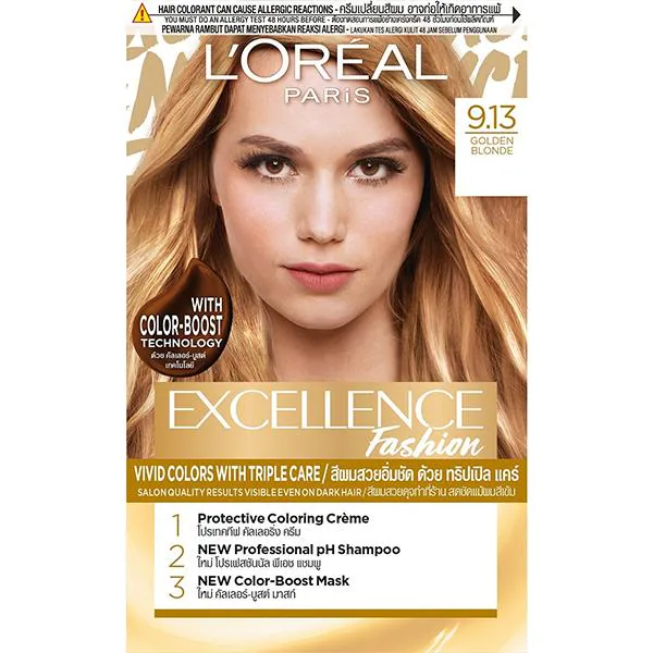 L'Oreal Paris Excellence Fashion Highlights Hair Color, 9.13 Golden ...