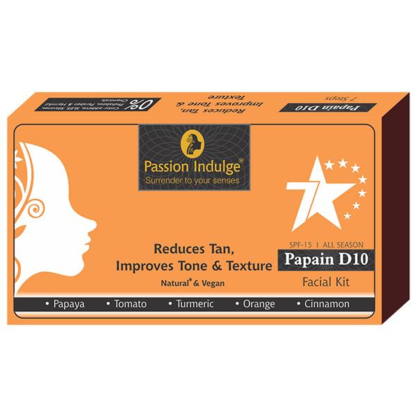 Passion Indulge PAPAIN D10 7 Star For Facial Kit For Anti-Tan and ...