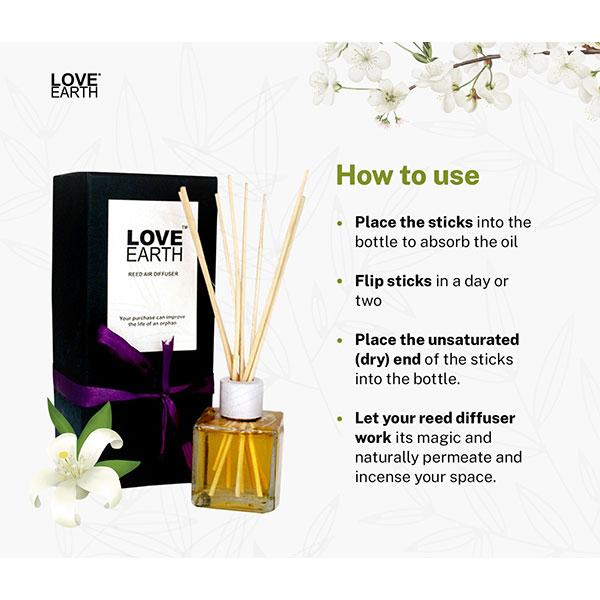 Love Earth Premium Reed Diffuser Jasmine 30 ml - JioMart