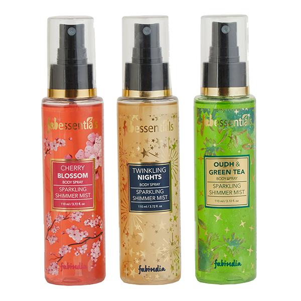 Fabessentials Sparkling Shimmer Body Spray Combo (Cherry Blossom 110ml ...