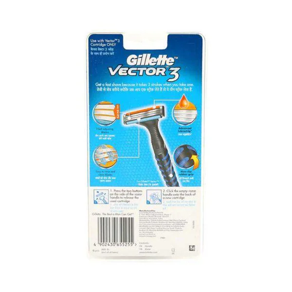 Gillette Vector 3 Manual Shaving Razor 1's - JioMart