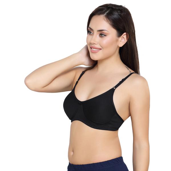 Evolove Black Cotton T-Shirt Bra (32 B) - JioMart