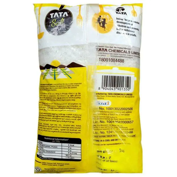 Tata Iodised Crystal Salt 1 kg - JioMart