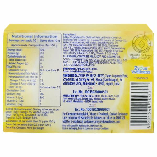 Nutralite Rich in Omega3 & Vitamins Vegetable Fat Spread 100 g (Carton ...