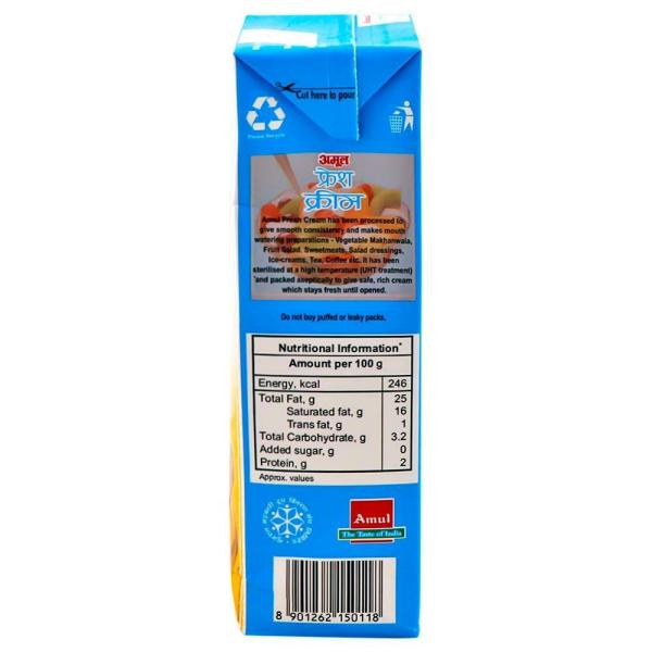 Amul Fresh Cooking Cream 1 L (Tetra Pak) - JioMart