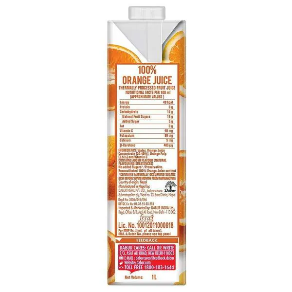 Real Active 100% Orange Juice 1 L - JioMart