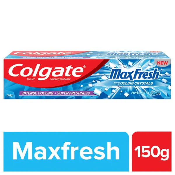 Colgate Max Fresh Peppermint Ice Blue Gel Toothpaste 150 g - JioMart