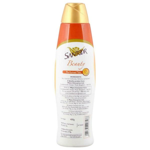Santoor Beauty Perfumed Talc with Sandalwood Extract 400 g - JioMart