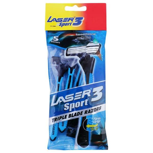 Laser Sport 3 Manual Shaving Razor 3 Blades 5 pcs - JioMart