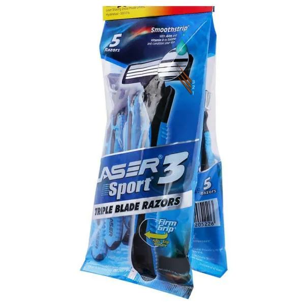 Laser Sport 3 Manual Shaving Razor 3 Blades 5 pcs - JioMart