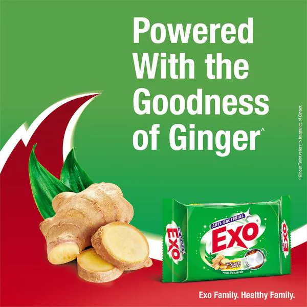 Exo Ginger Twist Anti-Bacterial Dishwash Bar 90 g - JioMart