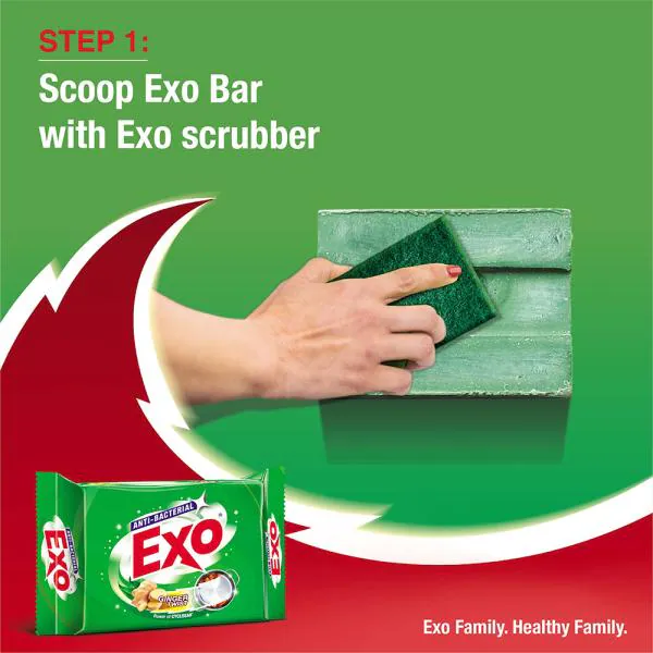Exo Ginger Twist Anti-Bacterial Dishwash Bar 90 g - JioMart