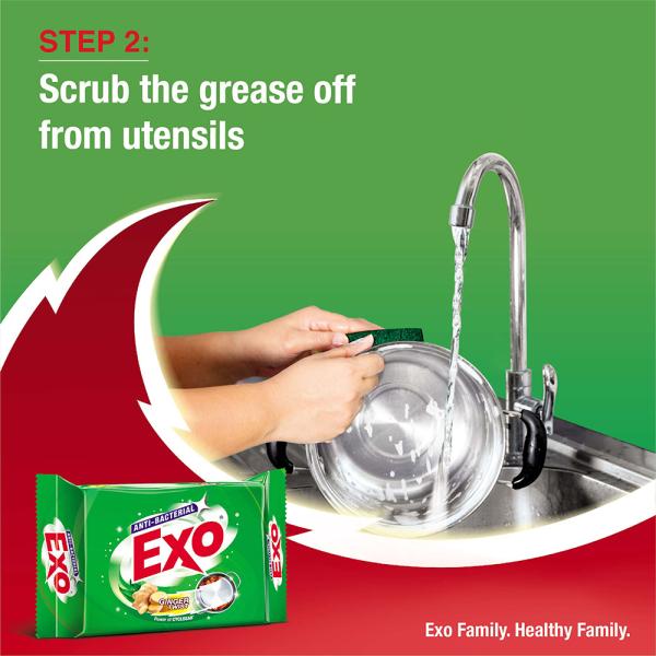 Exo Ginger Twist Anti-Bacterial Dishwash Bar 90 g - JioMart