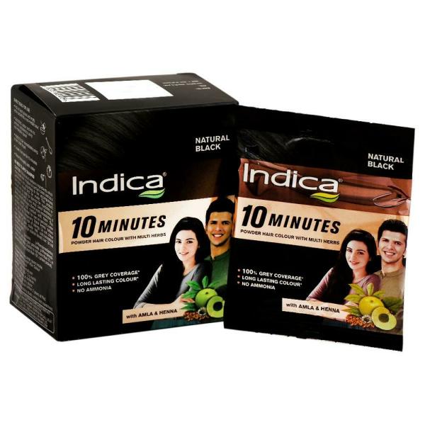 Indica 10 Minutes Powder Hair Colour, Natural Black 40 g - JioMart