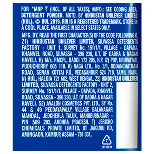 Rin Detergent Powder 1 kg - JioMart