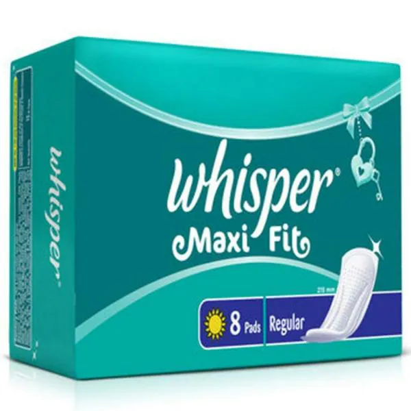 Whisper Maxi Fit Sanitary Napkin with Wings (Regular) 8 pads - JioMart