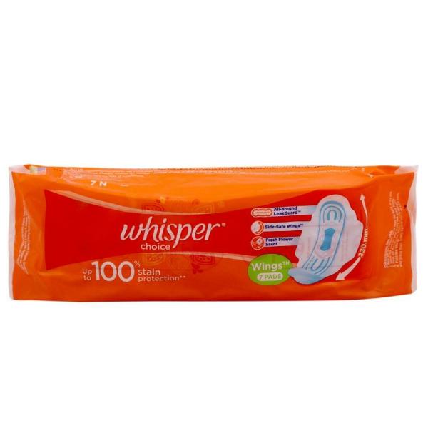 Whisper Choice Sanitary Napkin with Wings (Regular) 7 pads - JioMart