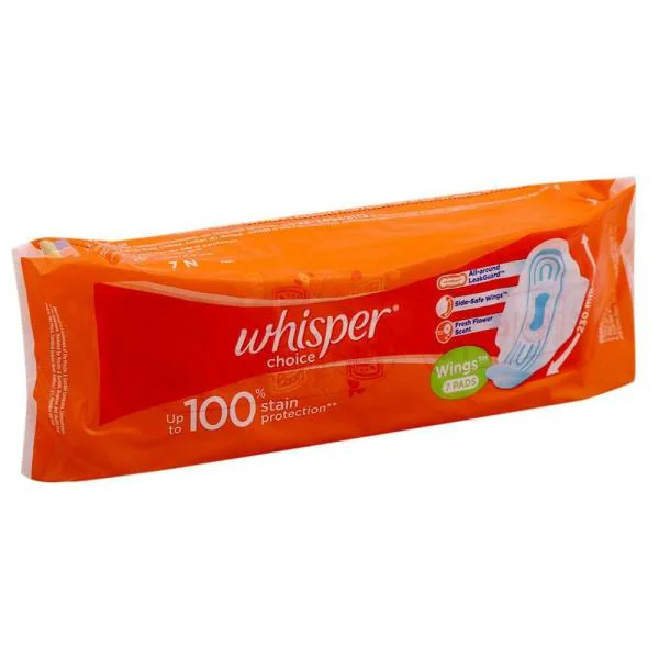 Whisper Choice Sanitary Napkin with Wings (Regular) 7 pads - JioMart