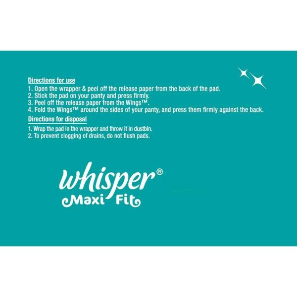 Whisper Maxi Sanitary Napkin with Wings (Regular) 15 pads - JioMart