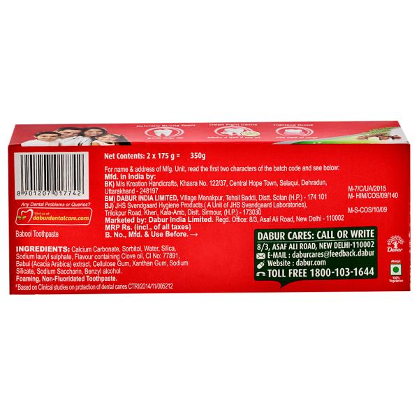 Dabur Babool Cavity Protection Toothpaste 175 g (Pack of 2) - JioMart