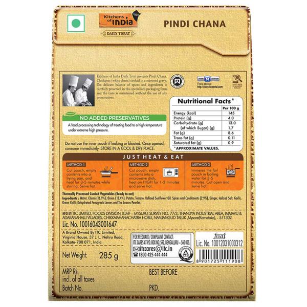 Kitchens Of India Heat and Eat Pindi Chana 285 g - JioMart