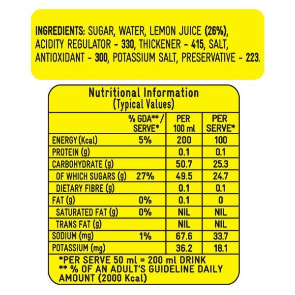 Kissan Juicy Lemon Squash 700 ml - JioMart