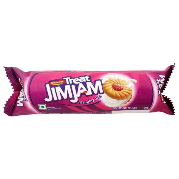 Britannia Treat Jim Jam Cream Biscuits 100 g - JioMart