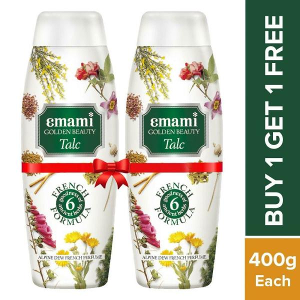 Emami Golden Beauty Alpine Dew French Perfume Talc 400 g (Buy 1 Get 1 ...