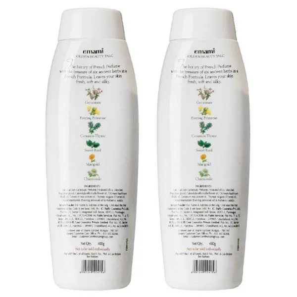 Emami Golden Beauty Alpine Dew French Perfume Talc 400 g (Buy 1 Get 1 ...