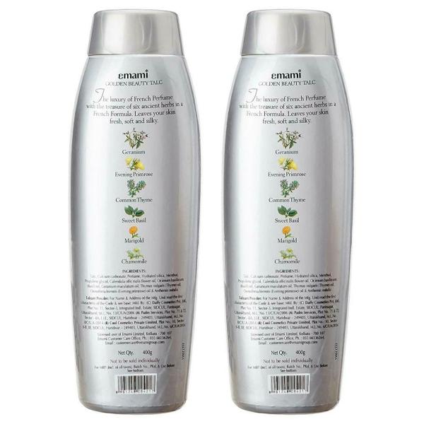 Emami Golden Beauty Moon Drop French Perfume Talc 400 g (Buy 1 Get 1 ...