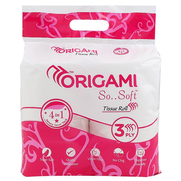 Origami So Soft 3 Ply Tissue Roll 340 pulls (Pack of 4) - JioMart