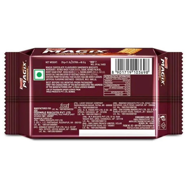 Parle Magix Chocolate Sandwich Biscuits 29 g - JioMart