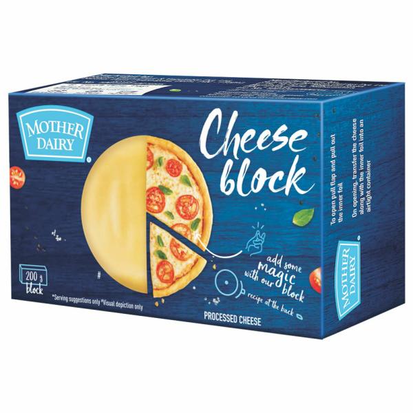 Mother Dairy Cheese Block 200 g (Carton) - JioMart