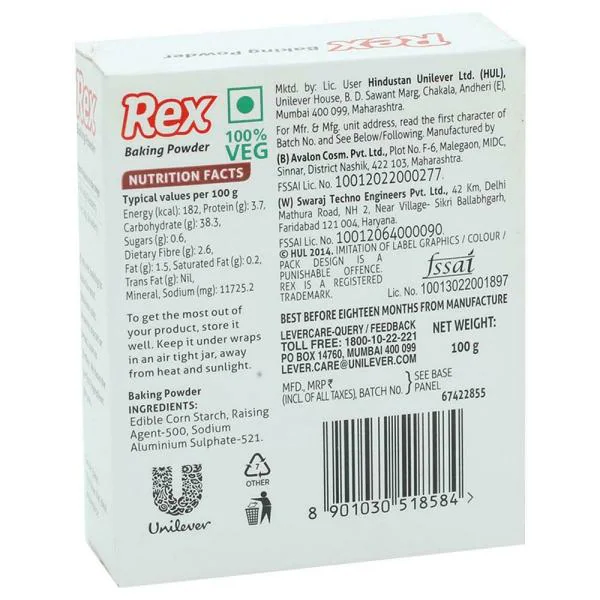 Rex Baking Powder 100 g - JioMart