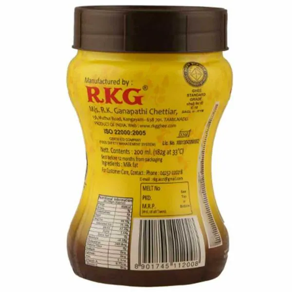 RKG Agmark Ghee 200 ml (Jar) - JioMart