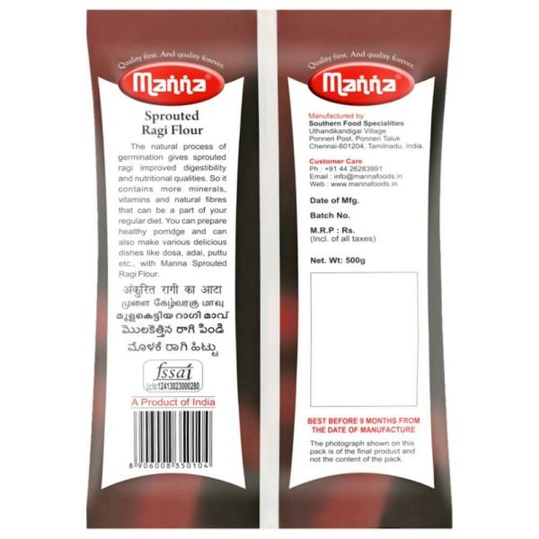 Manna Sprouted Ragi Flour 500 g - JioMart