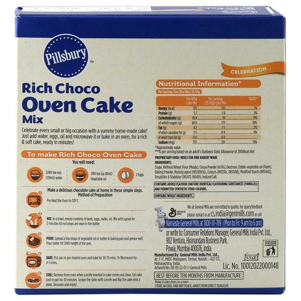 Pillsbury Rich Choco Oven Cake Mix 285 g - JioMart