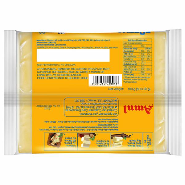 Amul Cheese Slices 100 g (Pack of 5) - JioMart