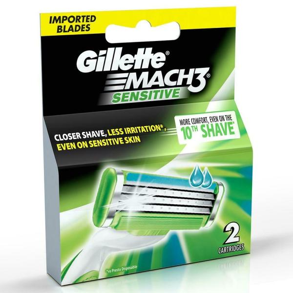 Gillette Mach3 Sensitive Shaving Cartridge 3 Blades 2 pcs - JioMart