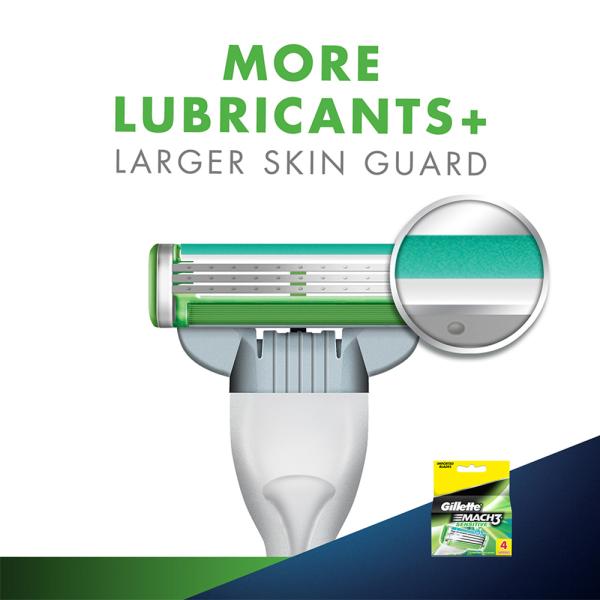 Gillette Mach3 Turbo Sensitive Shaving Cartridge 4 pcs - JioMart