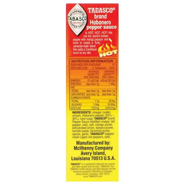 Tabasco Habanero Sauce Nutrition Facts | Besto Blog